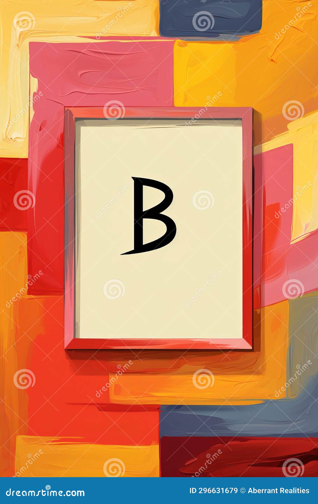 An Abstract Painting with the Letter B on it Stock Illustration ...