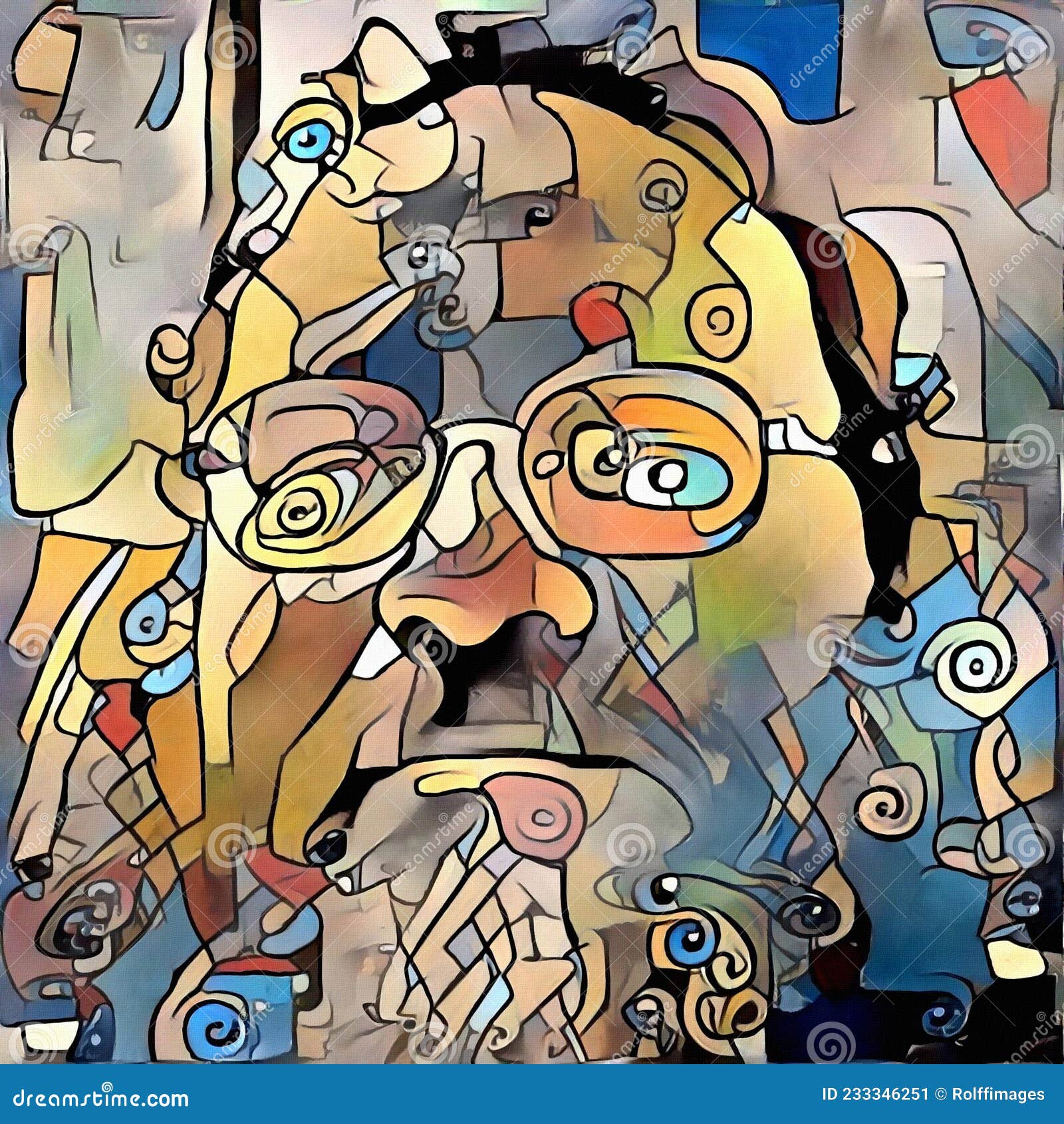 Abstract Painting. Man with Beard Portrait Stock Illustration ...