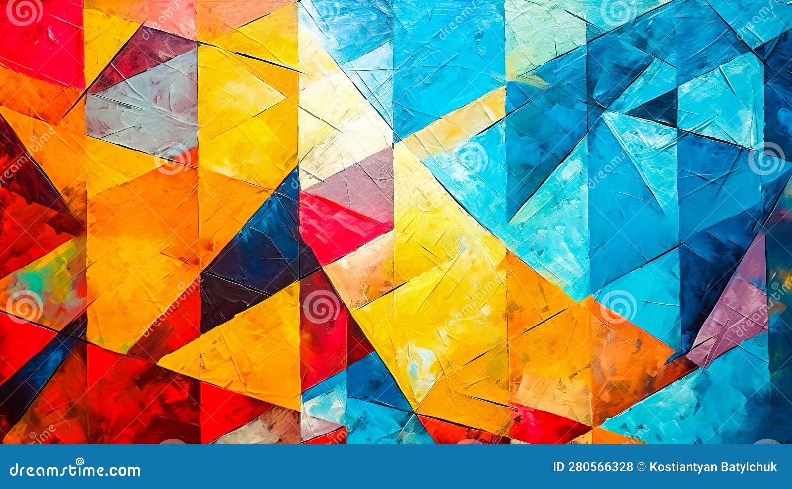 Abstract Painting with Many Different Colors of Paint on the Surface of ...