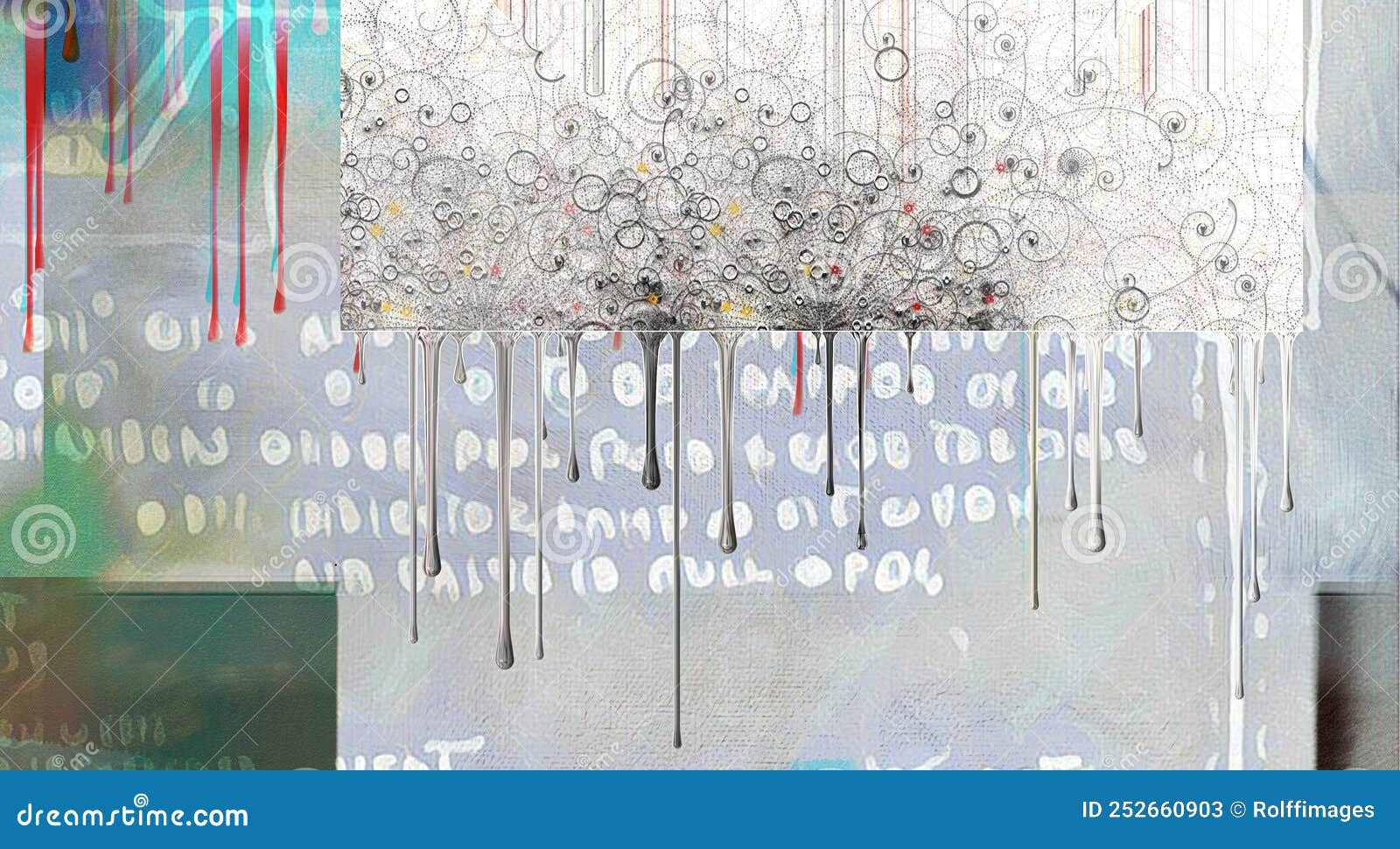 Abstract Painting with Mystic Symbols Stock Illustration - Illustration ...