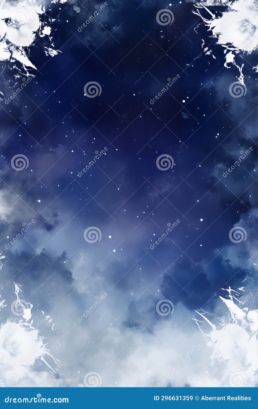 An Abstract Painting of the Night Sky with Clouds and Stars Stock ...
