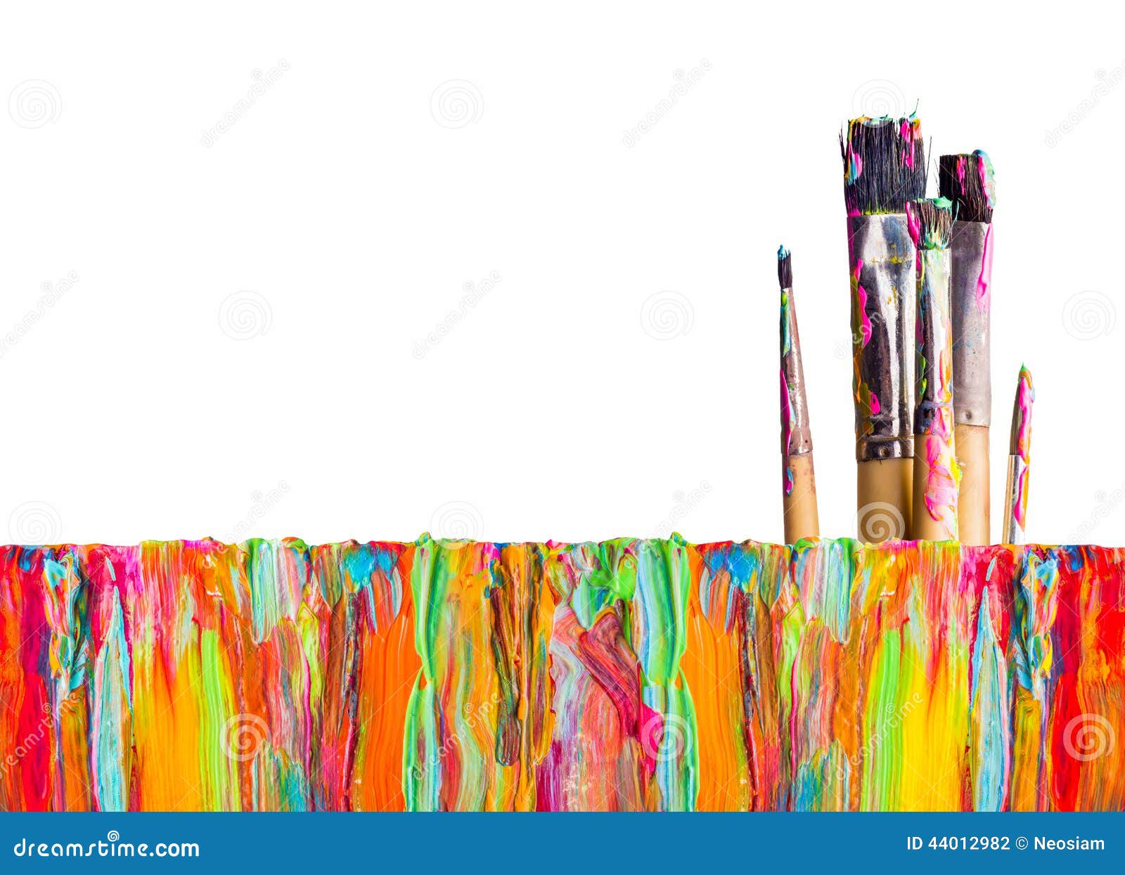Abstract Painting with Paint Brushes Stock Photo - Image of macro ...
