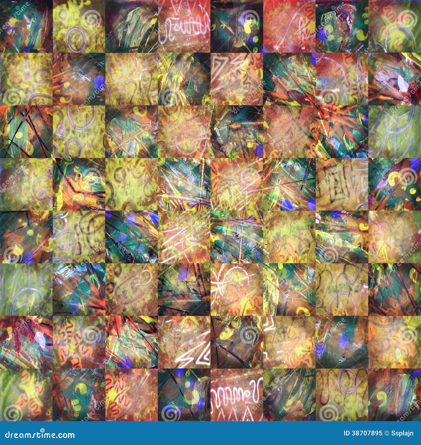 Abstract Painting Patchwork Stock Illustration - Illustration of paint ...