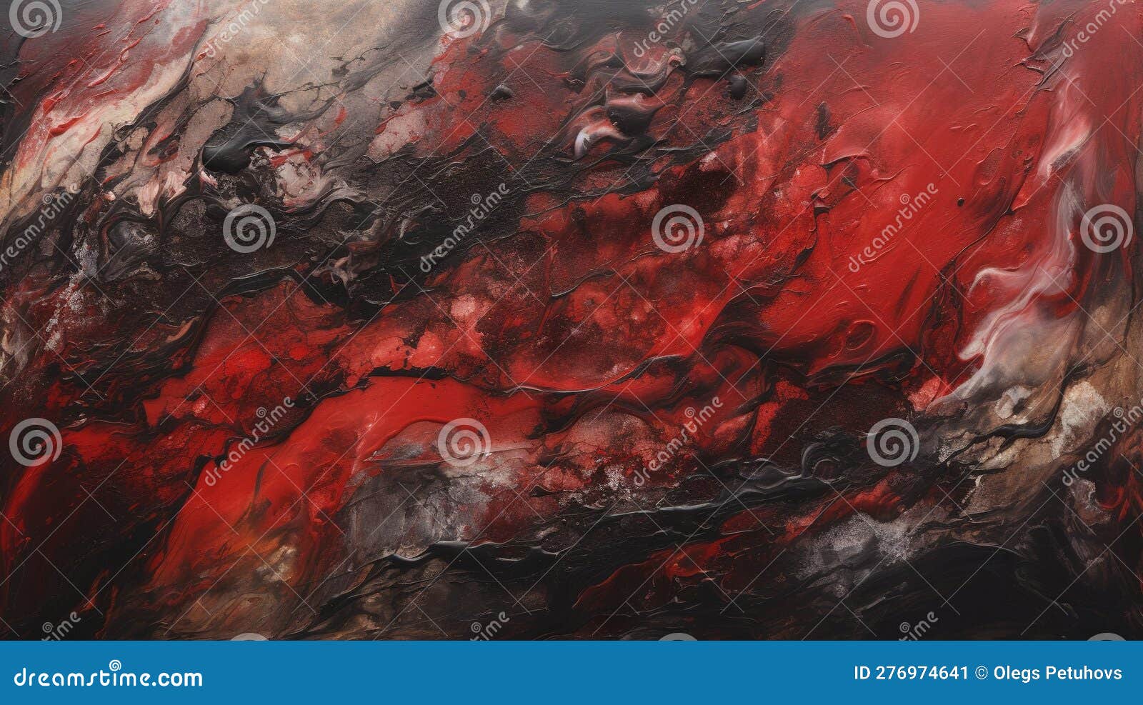 An Abstract Painting with Red, Black, and White Colors Stock ...