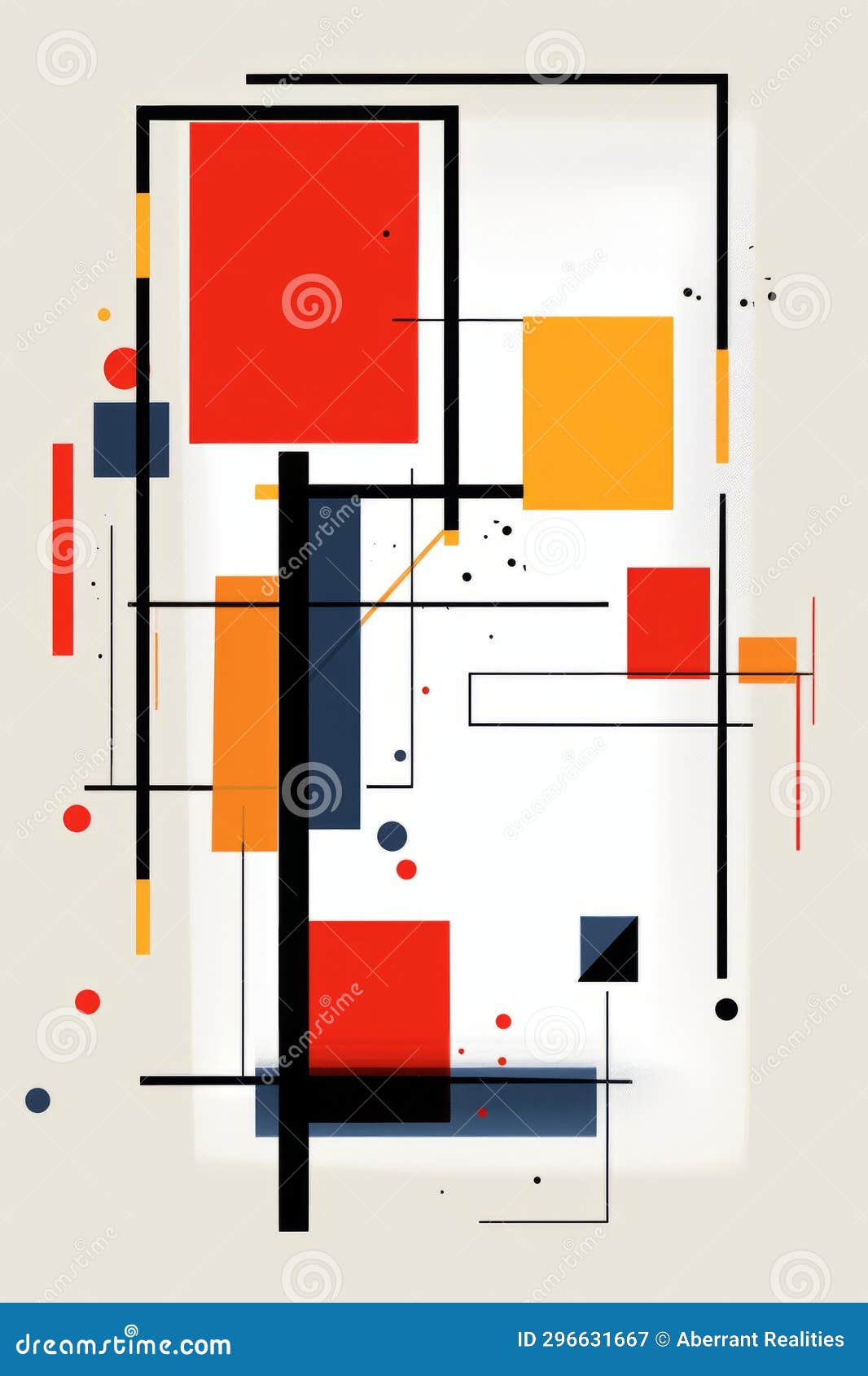 An Abstract Painting with Red Orange and Black Squares Stock ...