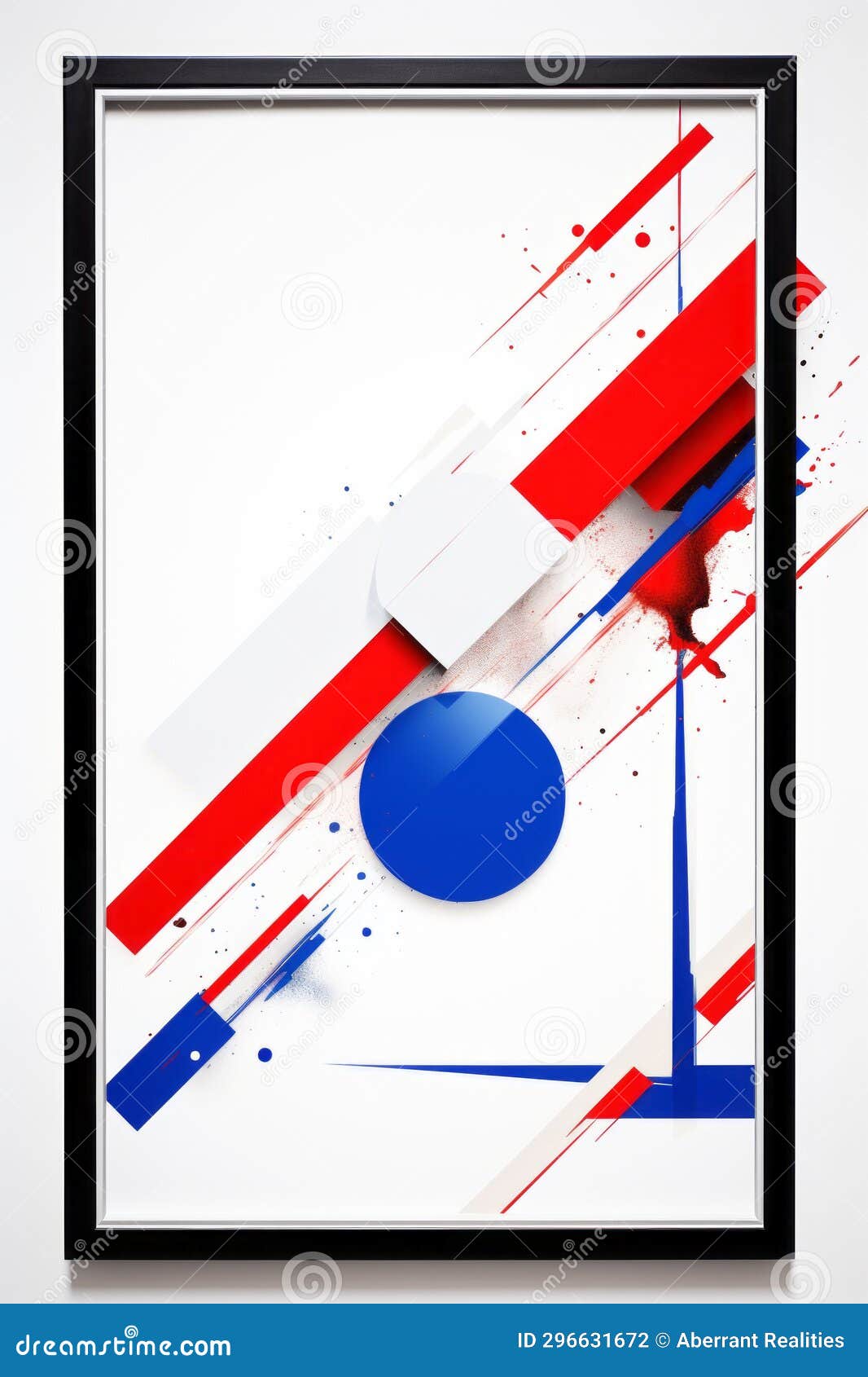 An Abstract Painting with Red White and Blue Colors Stock Illustration ...
