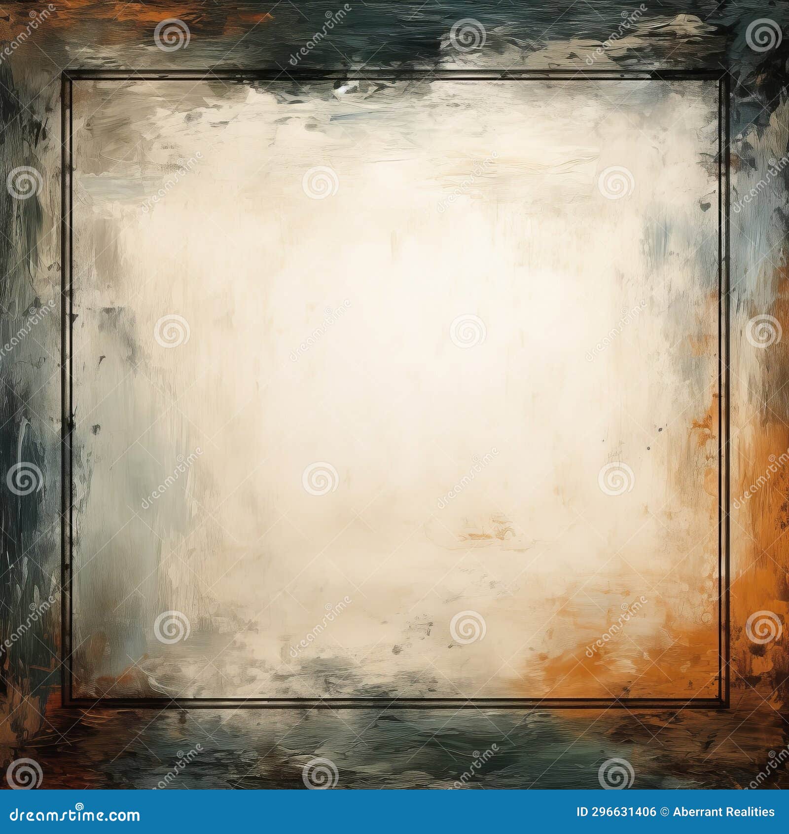 An Abstract Painting with a Square Frame Stock Illustration ...