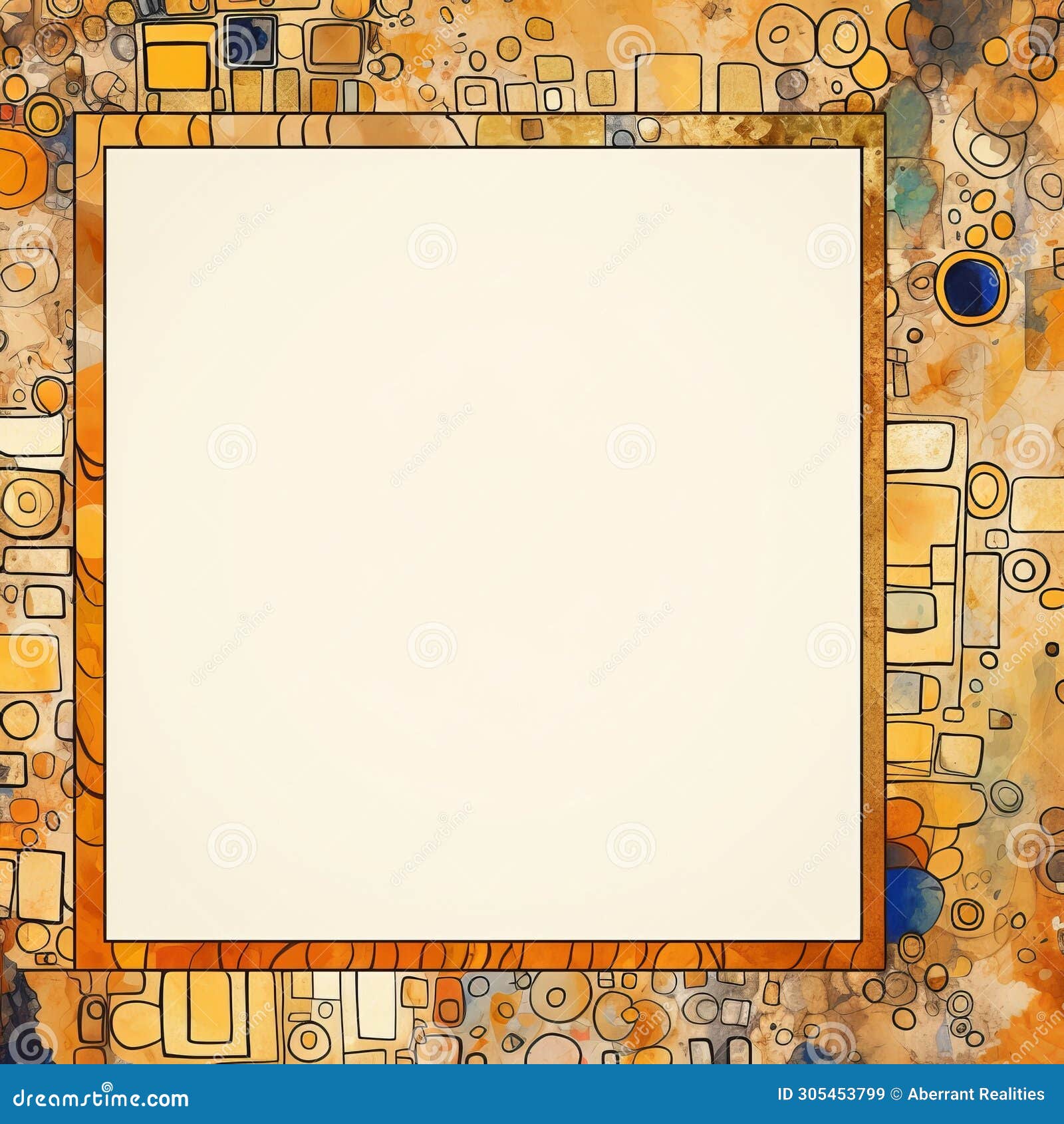 An Abstract Painting with a Square Frame on it Stock Illustration ...