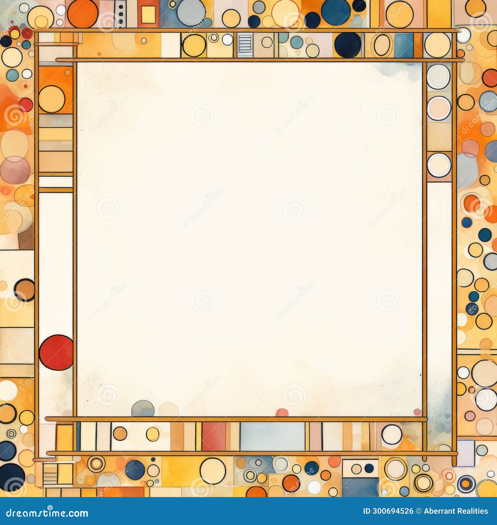 An Abstract Painting with a Square Frame in the Center Stock ...