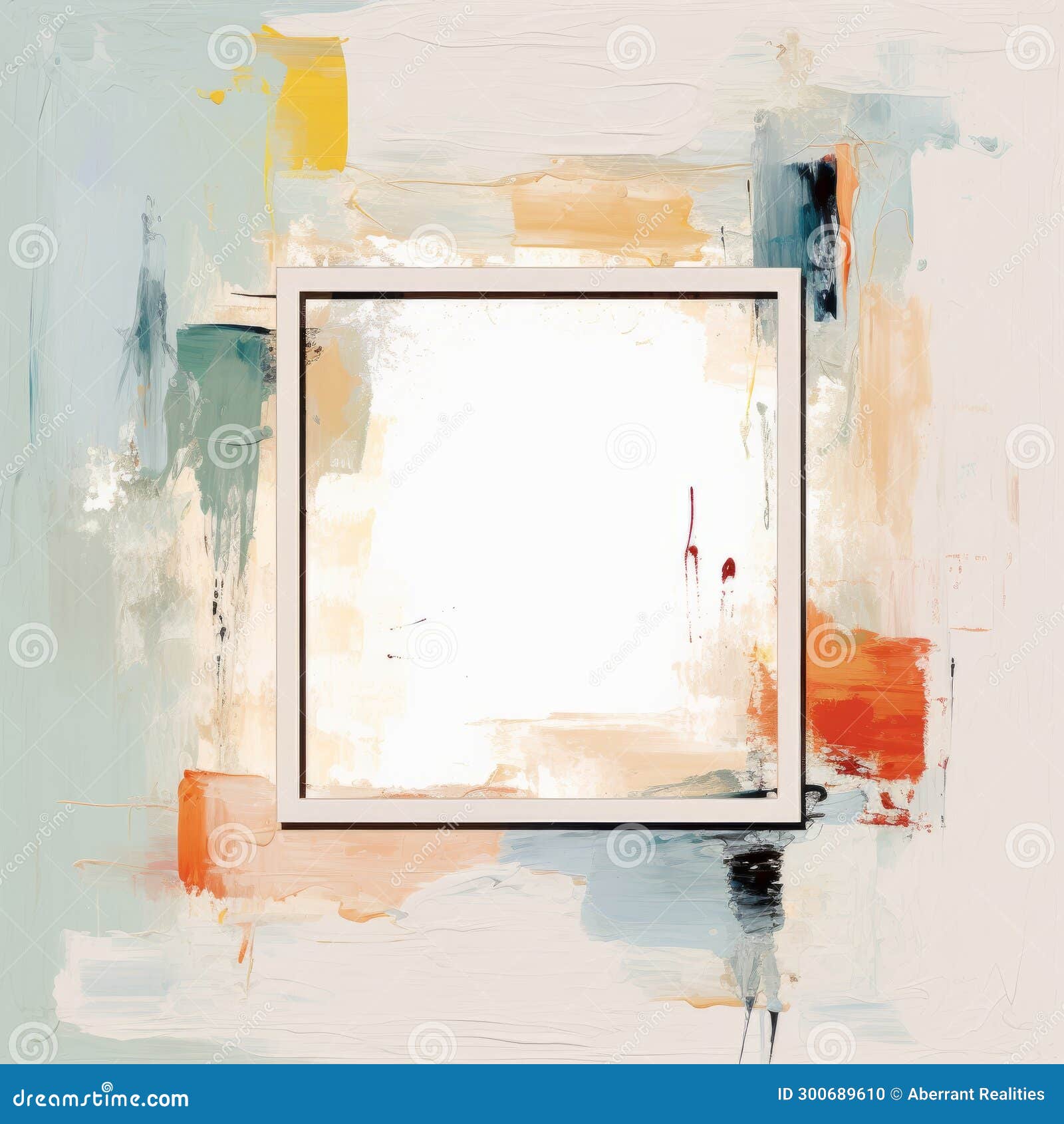 An Abstract Painting with a Square Frame on it Stock Illustration ...