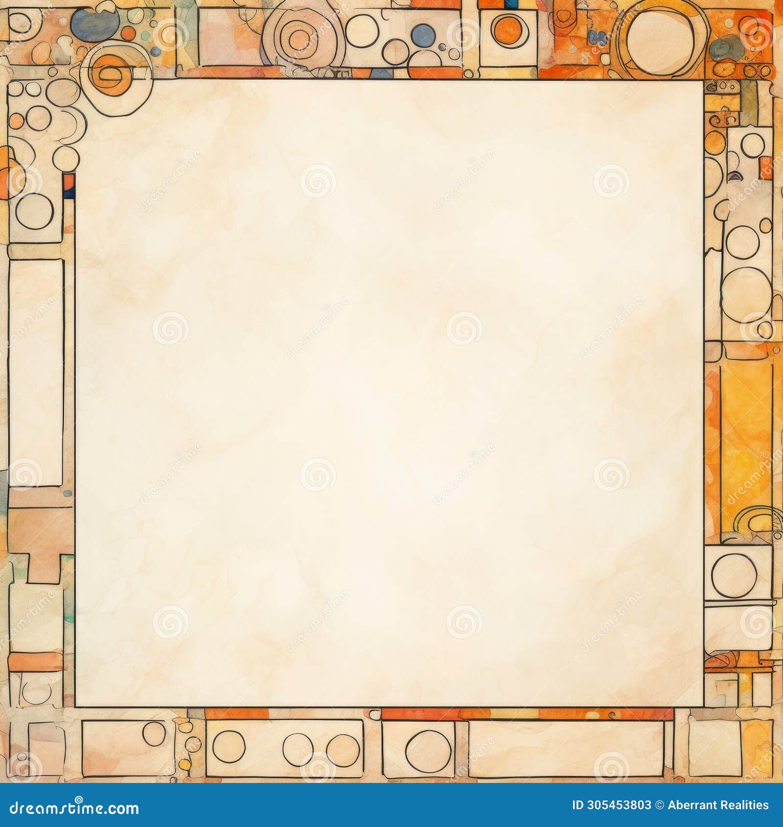 An Abstract Painting with a Square Frame Stock Illustration ...