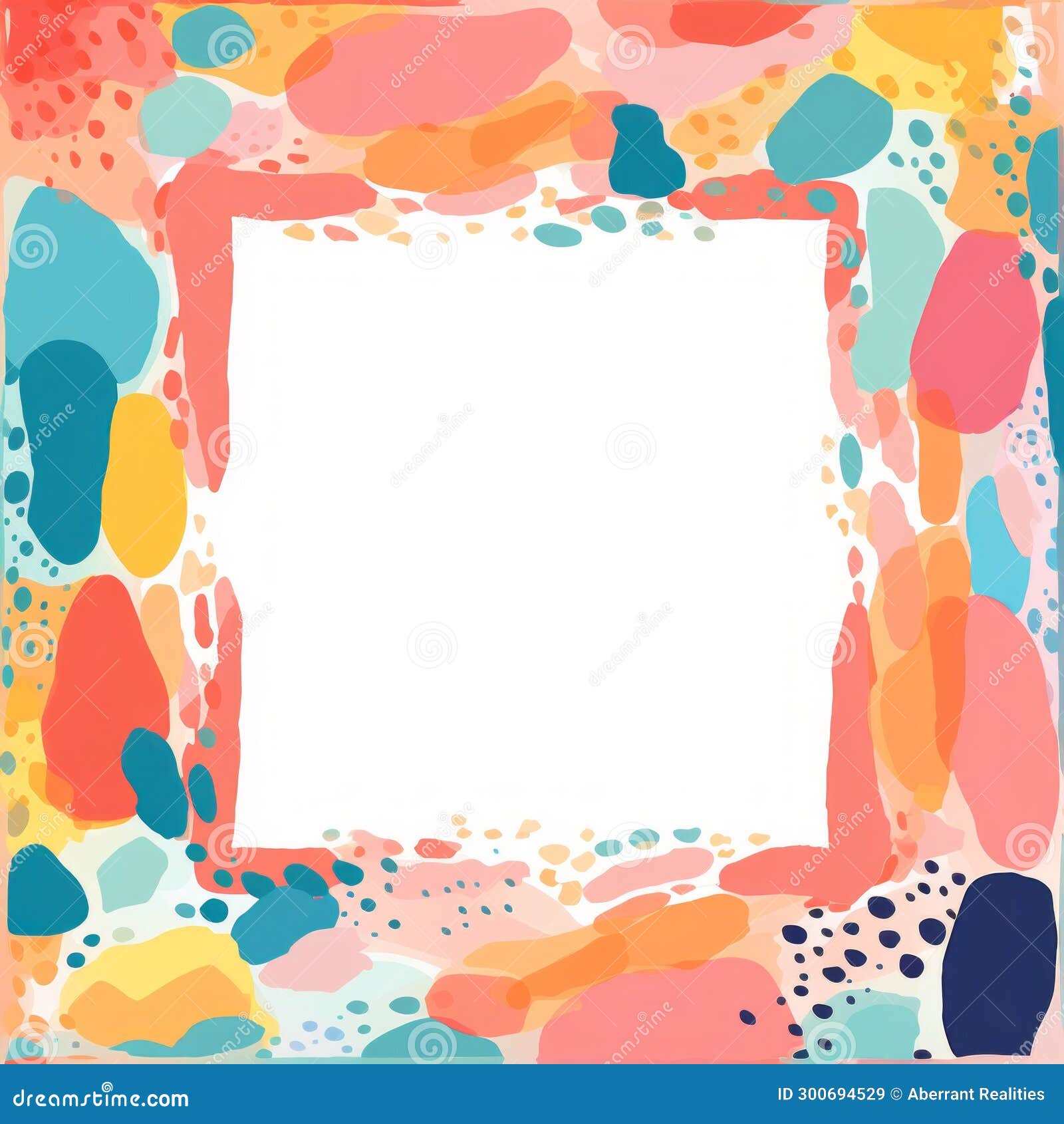 An Abstract Painting with a Square Frame on a White Background Stock ...