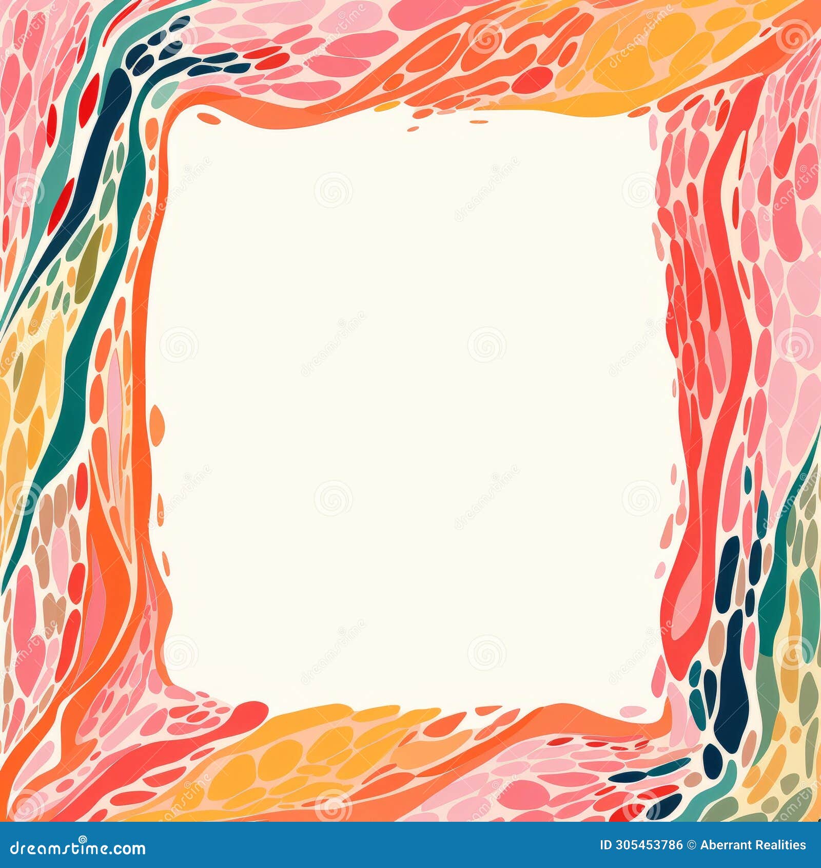An Abstract Painting with a Square Frame on a White Background Stock ...