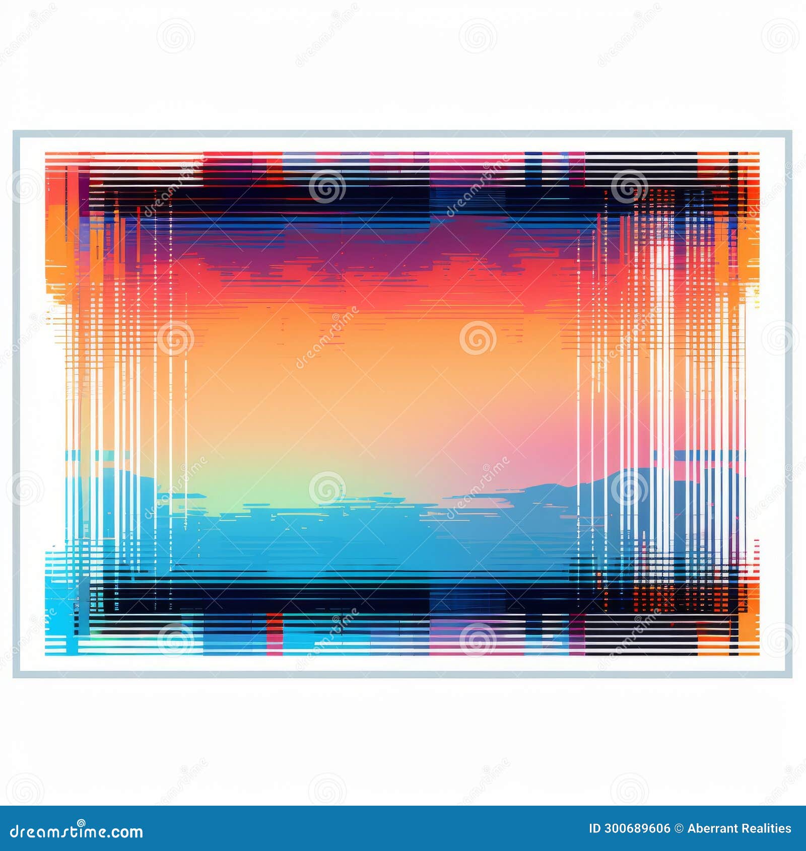 An Abstract Painting with a Square Frame on a White Background Stock ...