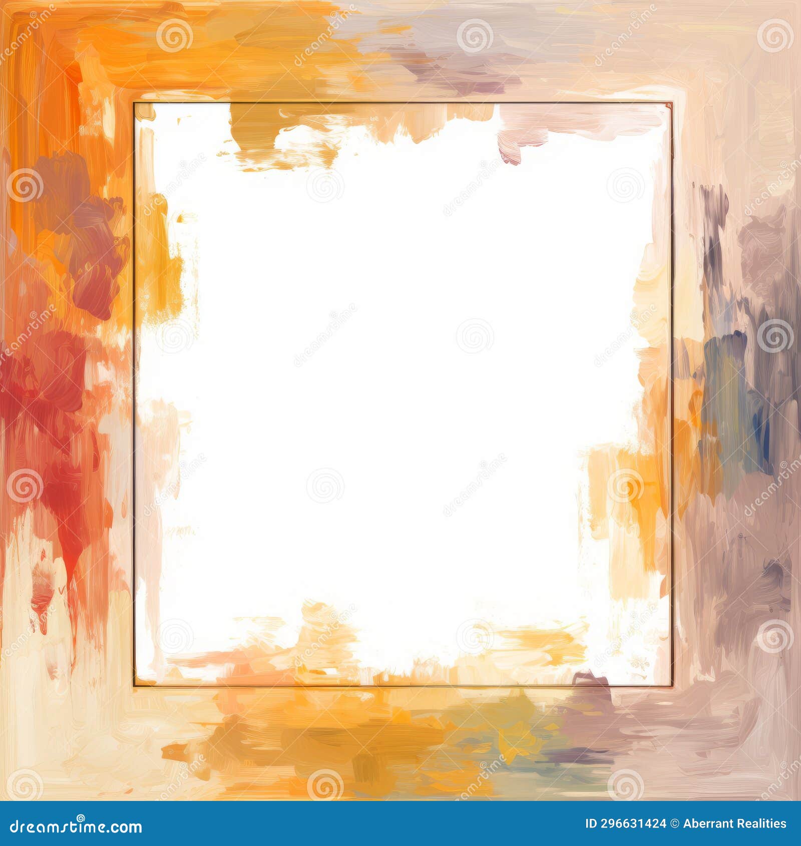 An Abstract Painting with a Square Frame on a White Background Stock ...