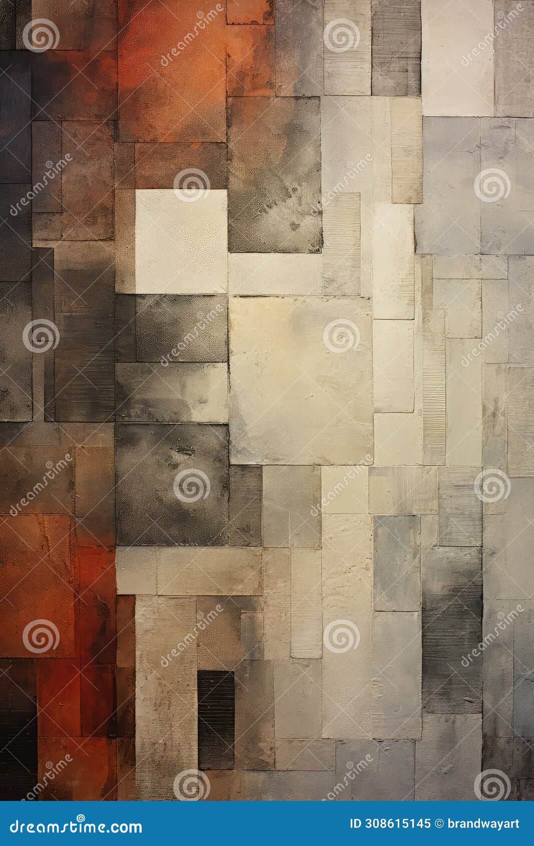 Abstract Painting of Squares and Rectangles Stock Illustration ...
