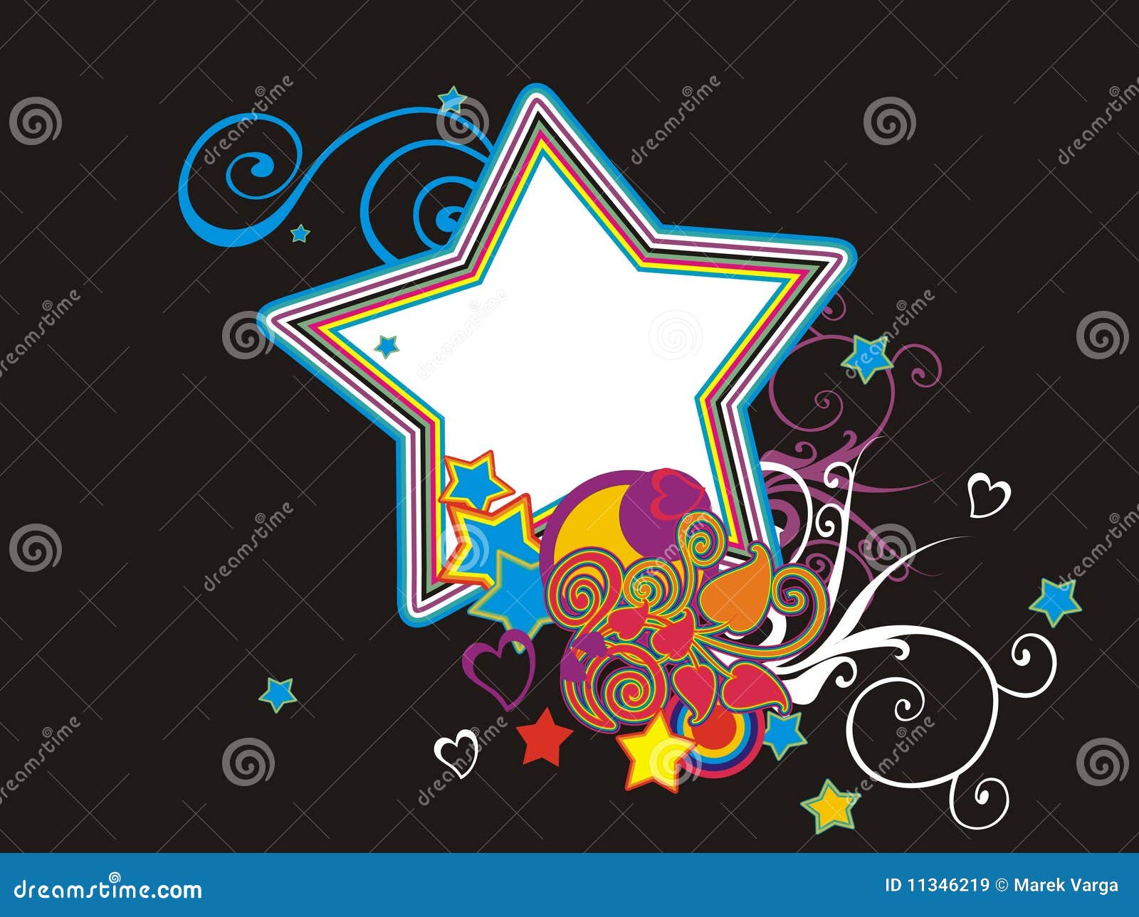 Abstract painting star set stock vector. Illustration of group - 11346219