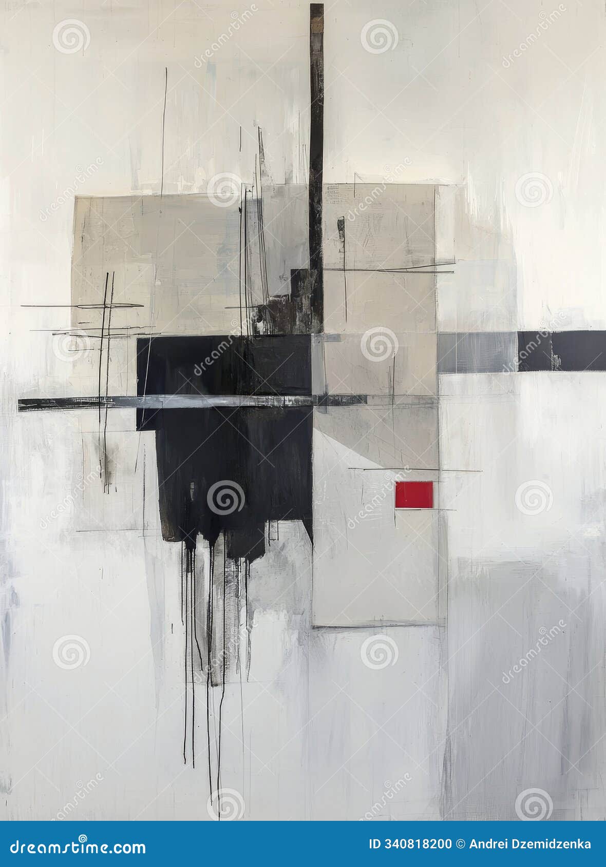 An Abstract Painting with a Strong Brushwork Texture and Pattern in ...