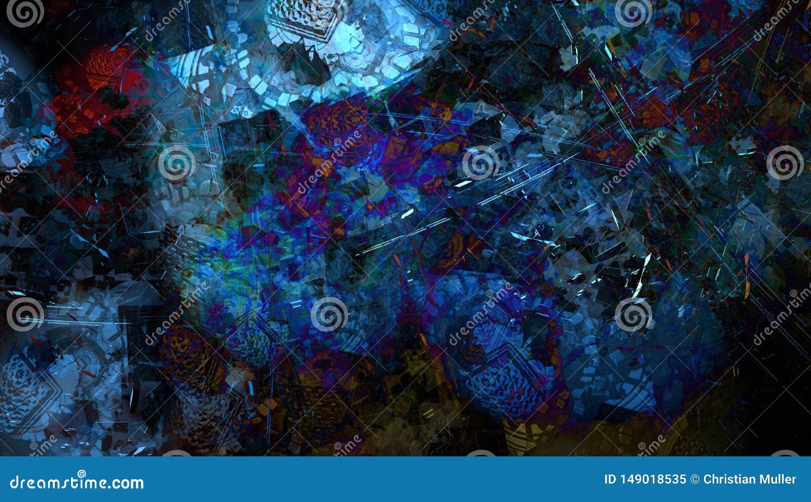 Abstract Painting Structure Space Atmospheric Debris Floating ...