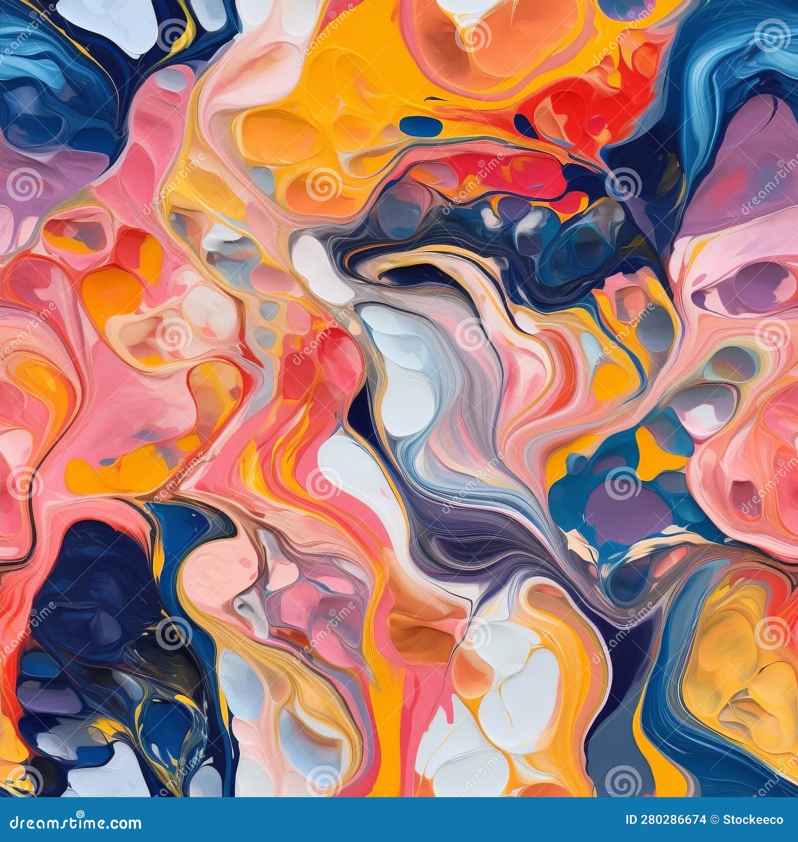 Colorful Abstract Liquid Art in Psychedelic Style Stock Illustration ...