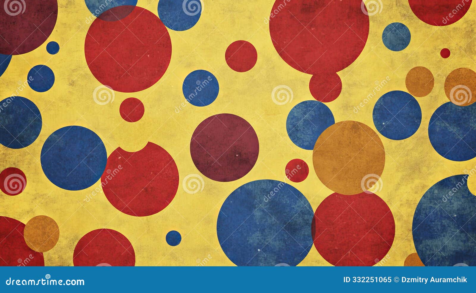 Abstract Painting with Three Circles Overlapping Each Other and ...