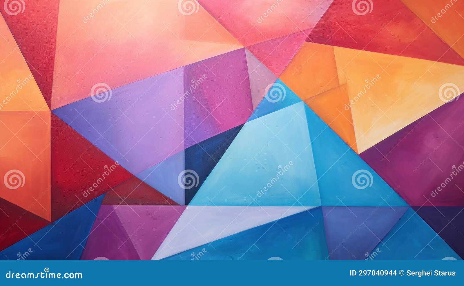 Abstract Painting of Triangles with Bright Colors, AI Stock Photo ...