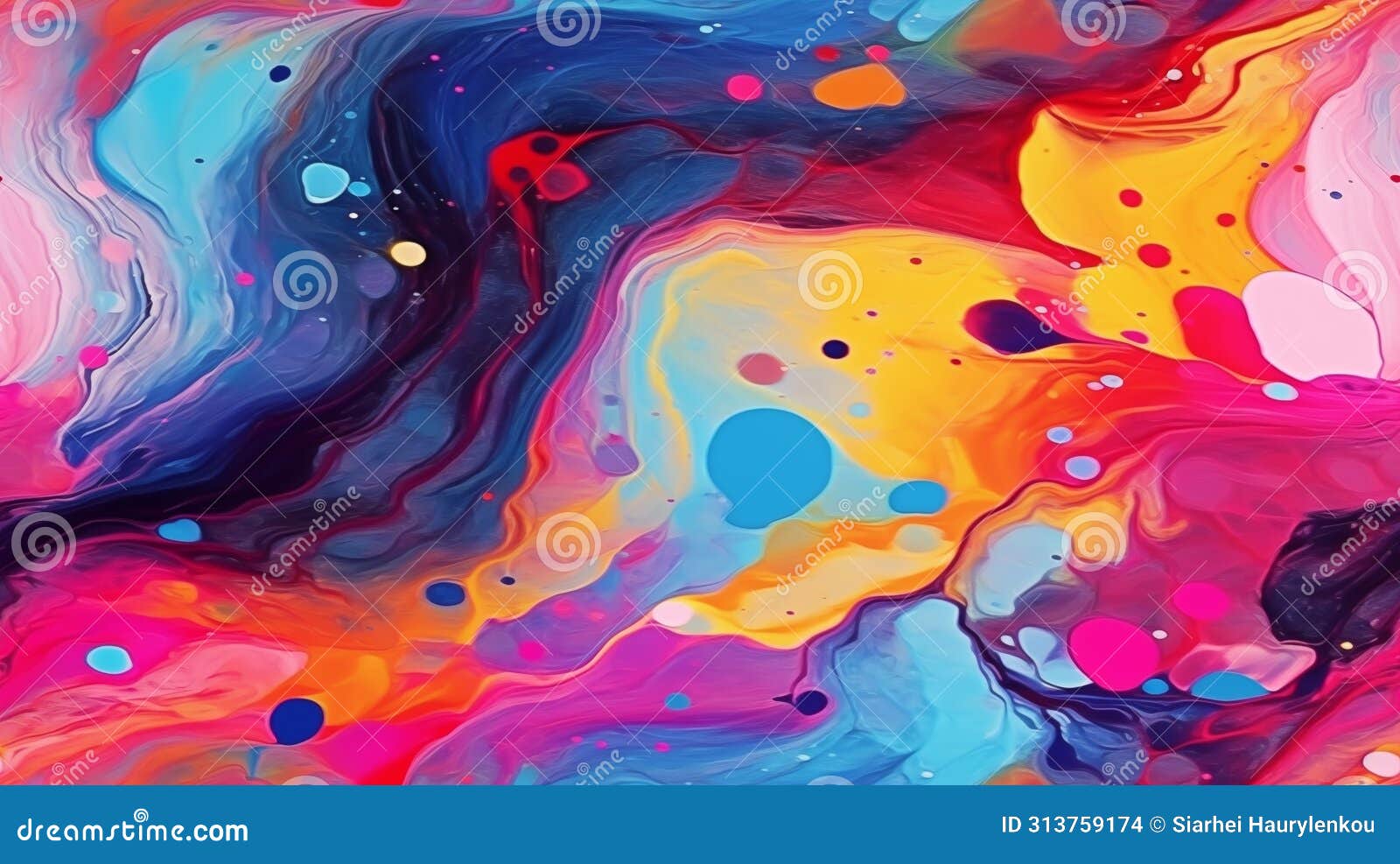 Seamless Pattern. Abstract Painting with Vibrant Colors. Fantasy ...