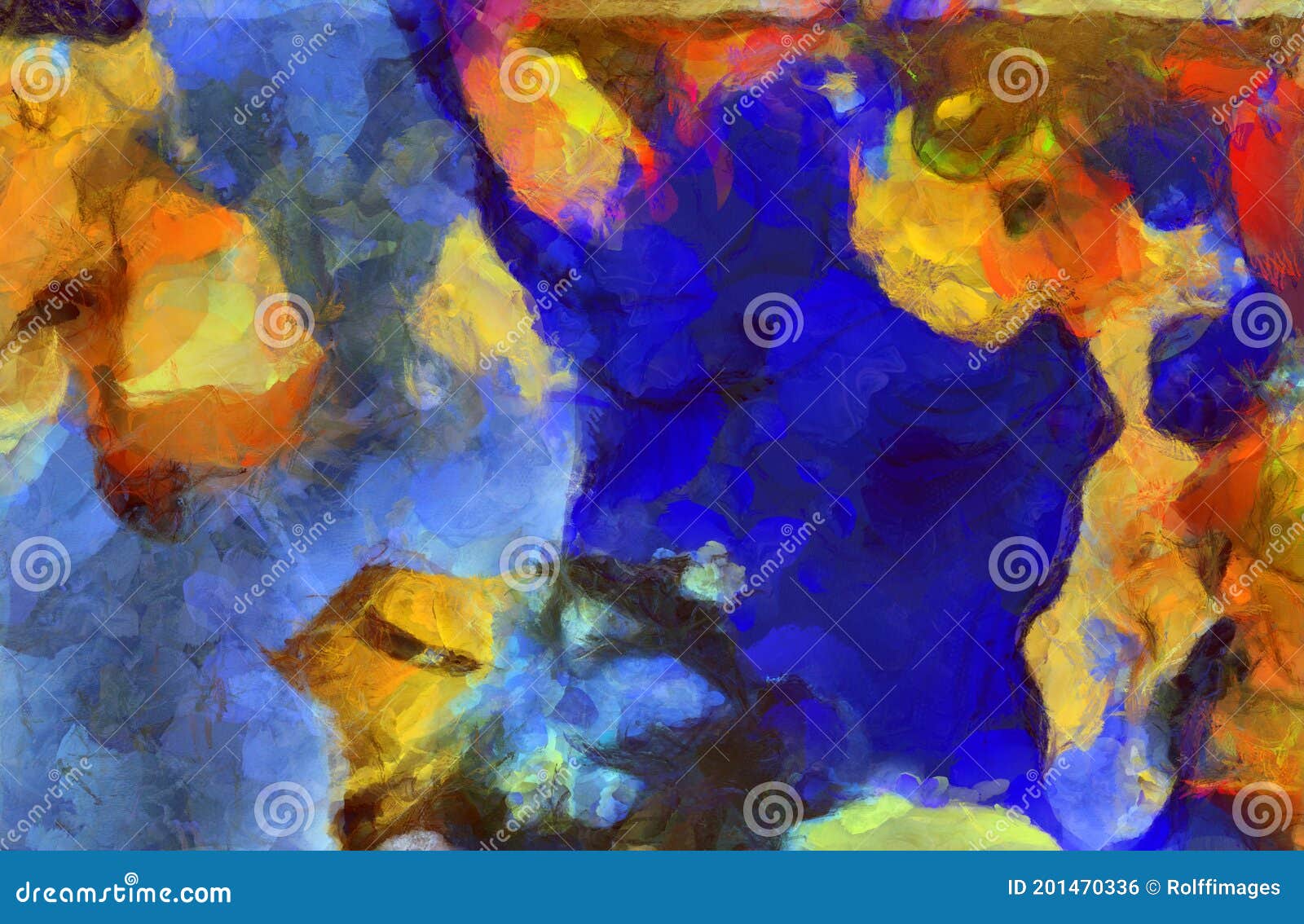 Abstract Painting in Vivid Colors Stock Illustration - Illustration of ...