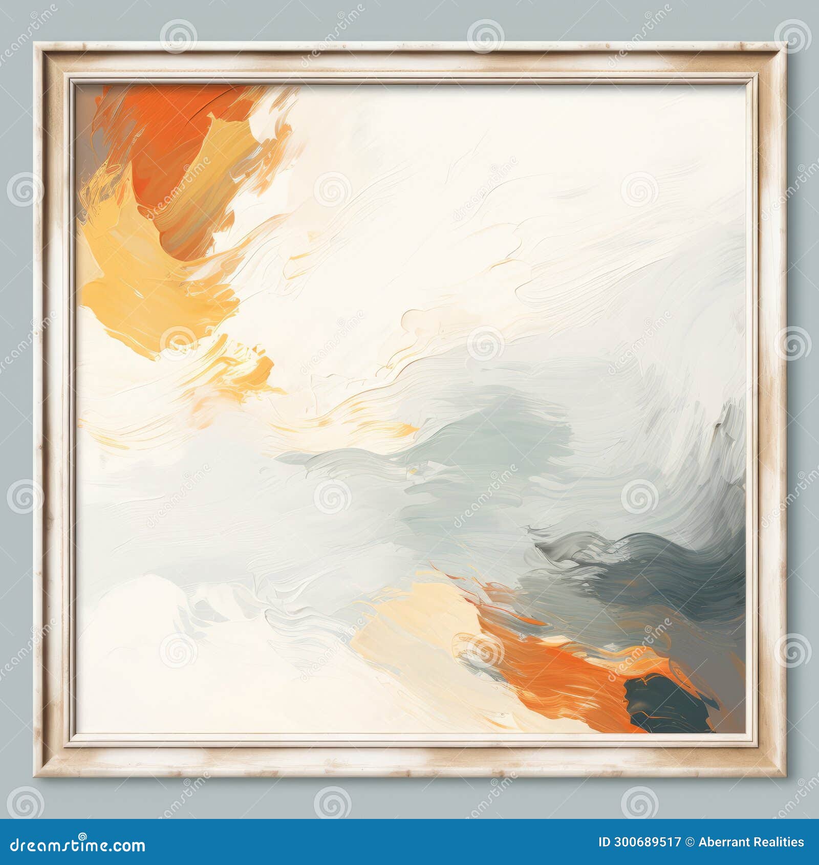 An Abstract Painting in a White Frame Stock Illustration - Illustration ...
