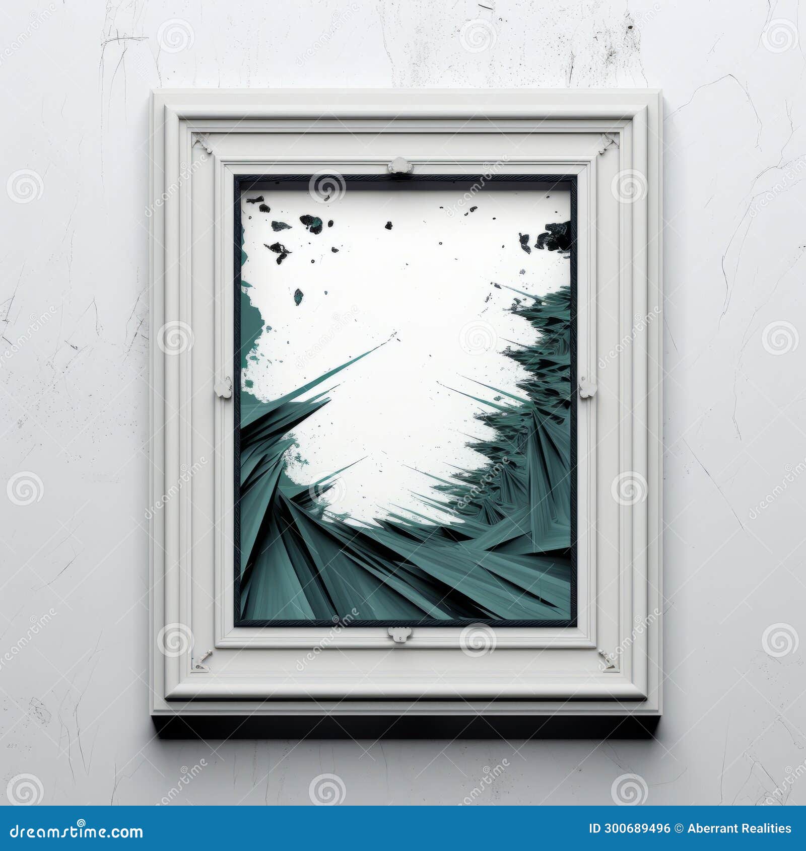 An Abstract Painting in a White Frame on a Wall Stock Illustration ...