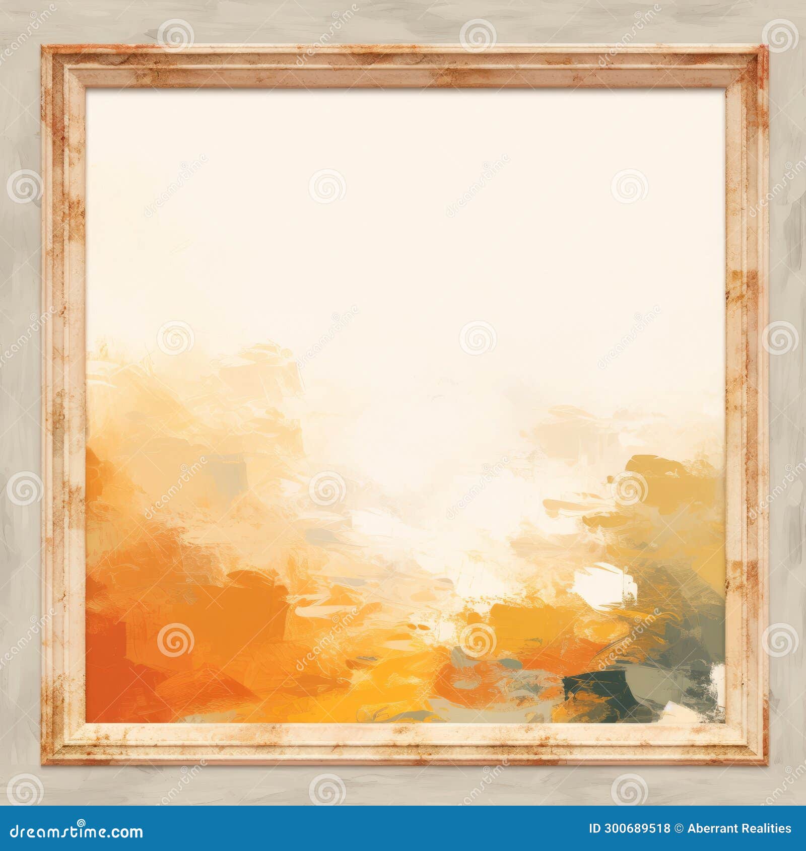 An Abstract Painting in a Wooden Frame Stock Illustration ...
