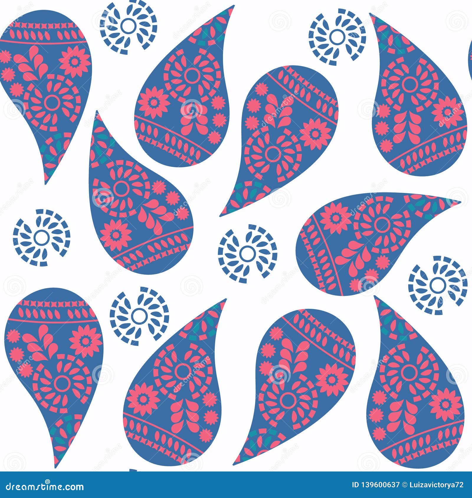 Abstract Paisley Vector Seamless Pattern. it is Located in Swatch Menu ...
