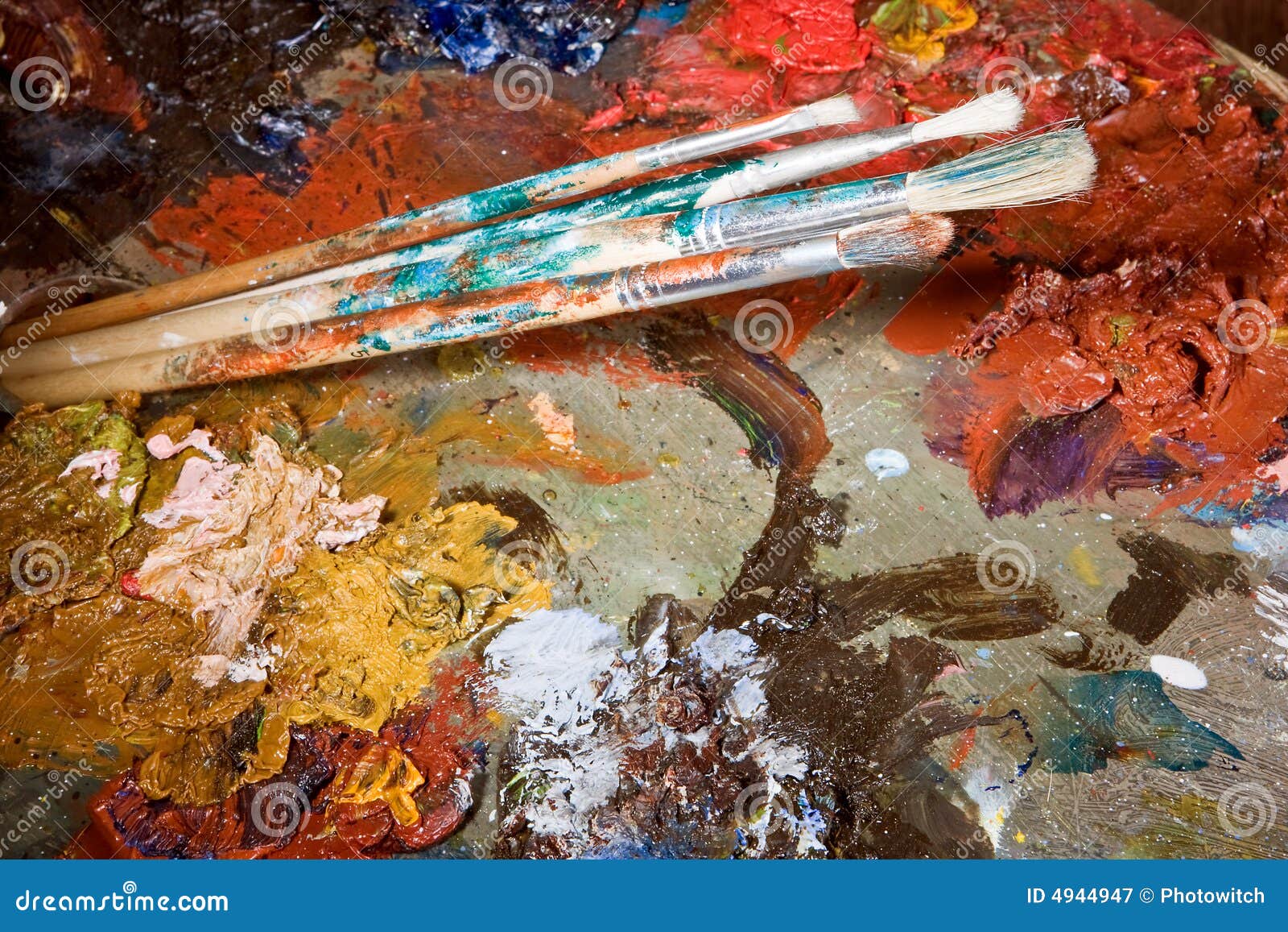 Abstract pallet stock image. Image of brushes, paintbrush - 4944947