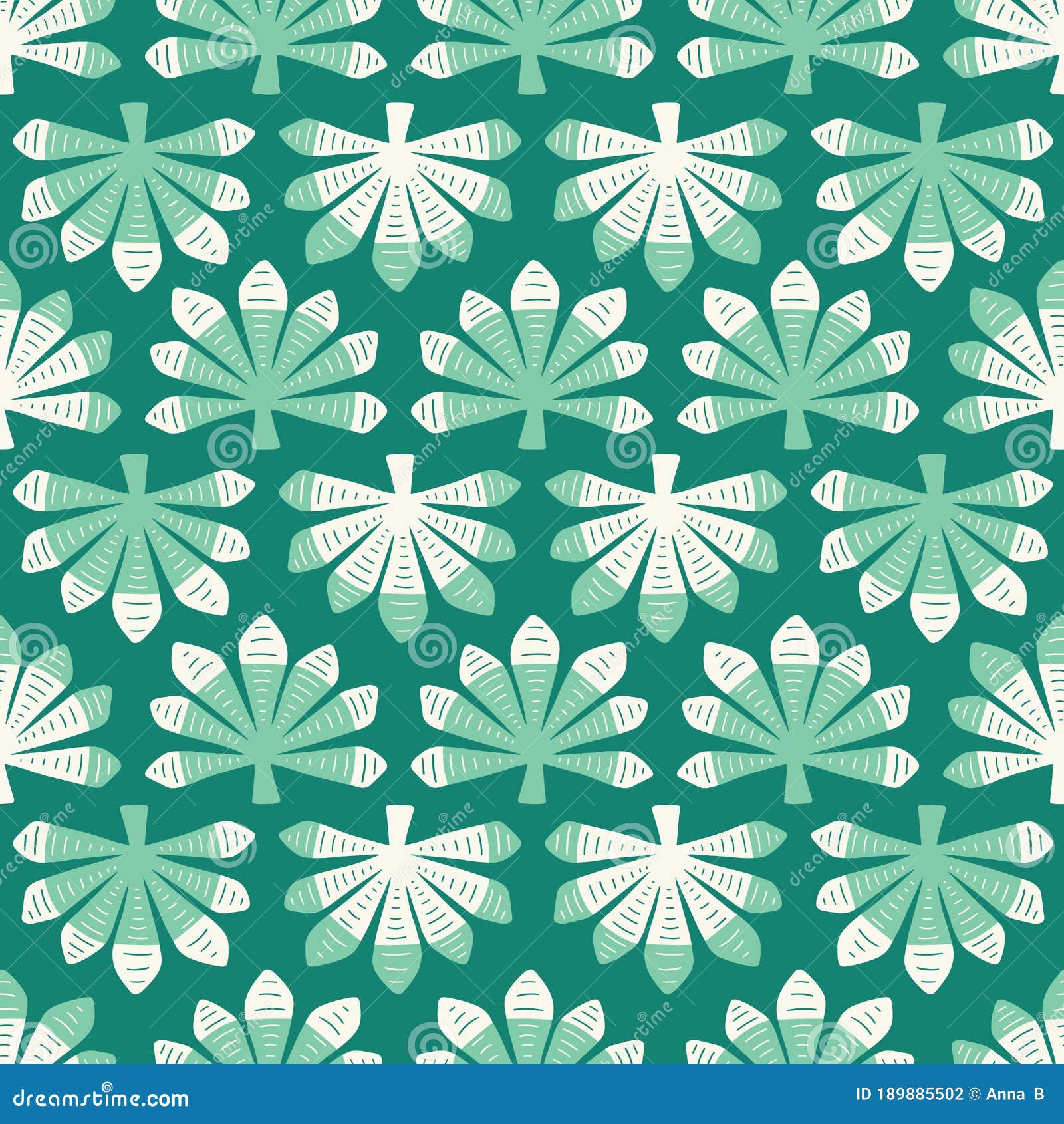 Abstract Palm Leaf Pattern Design . Vector Tropical Foliage Seamless Repeat Stock Vector ...