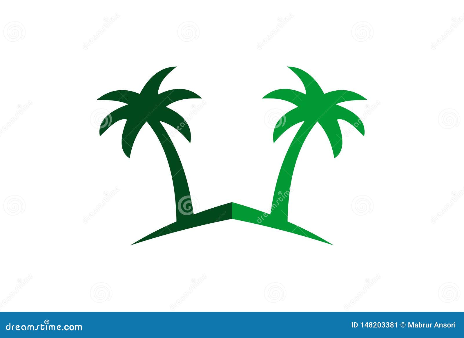 Abstract Palm Tree Logo Icon Stock Illustration - Illustration of flat ...