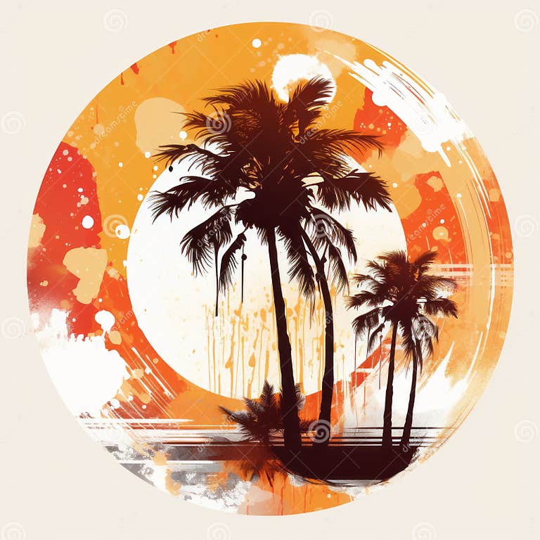 Abstract Palm Tree Vector - Add Color & Design To Your Projects! Stock ...