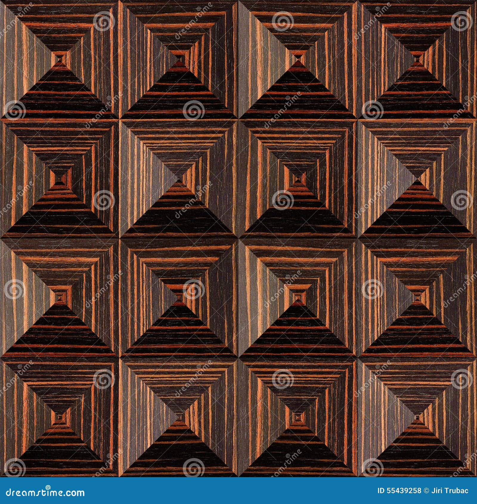 Abstract Paneling Pattern - Pyramidal Pattern, Ebony Wood Texture Stock ...