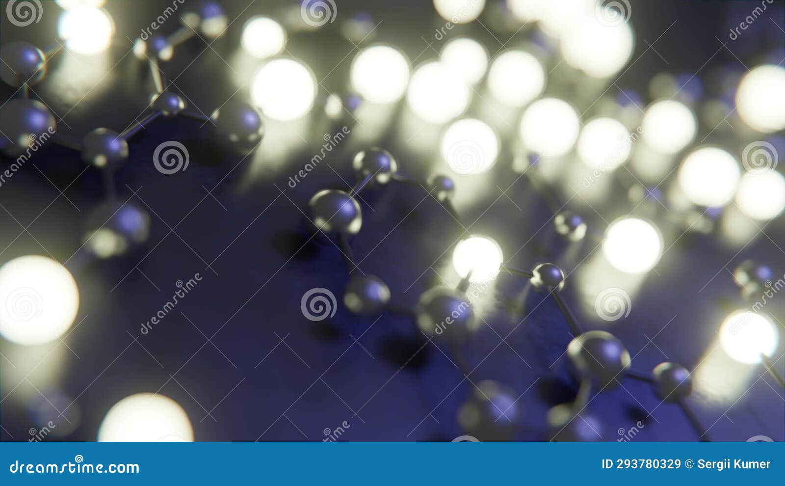 Panning 3d Animation of Randomly Lighting Balls Connected Each Other on ...