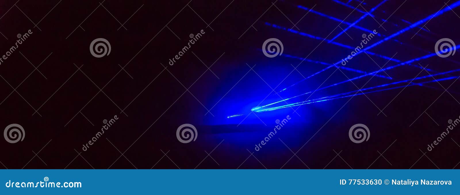 Abstract Panorama Background with Bright Blue Laser Rays Stock Photo ...
