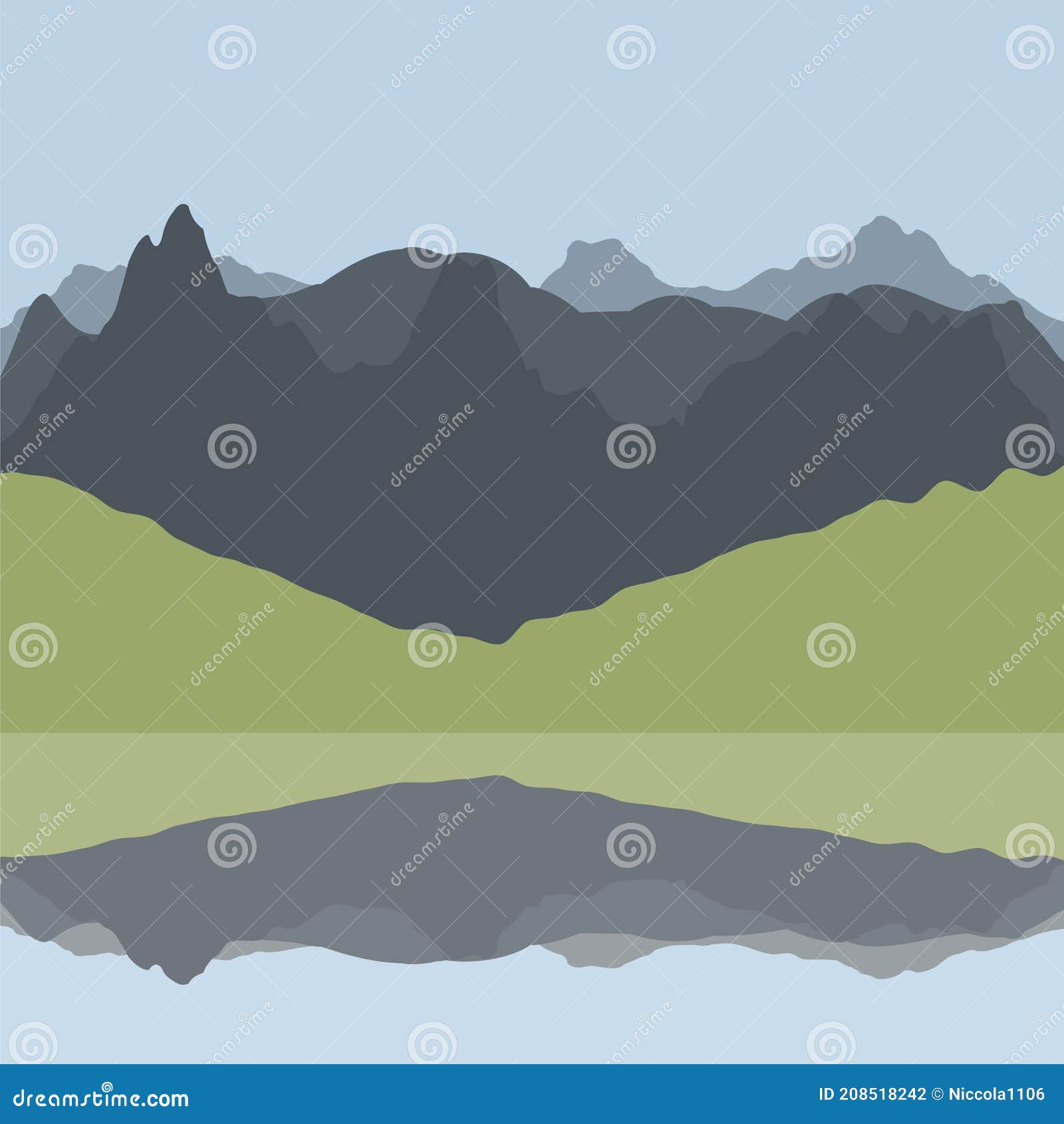 Abstract Panoramic Drawing Background Stock Vector - Illustration of ...