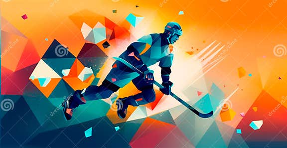 Abstract Panoramic Hockey Background, Patterns, Triangular Mosaics ...