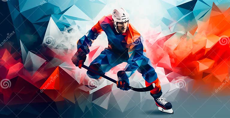 Abstract Panoramic Hockey Background, Patterns, Triangular Mosaics ...