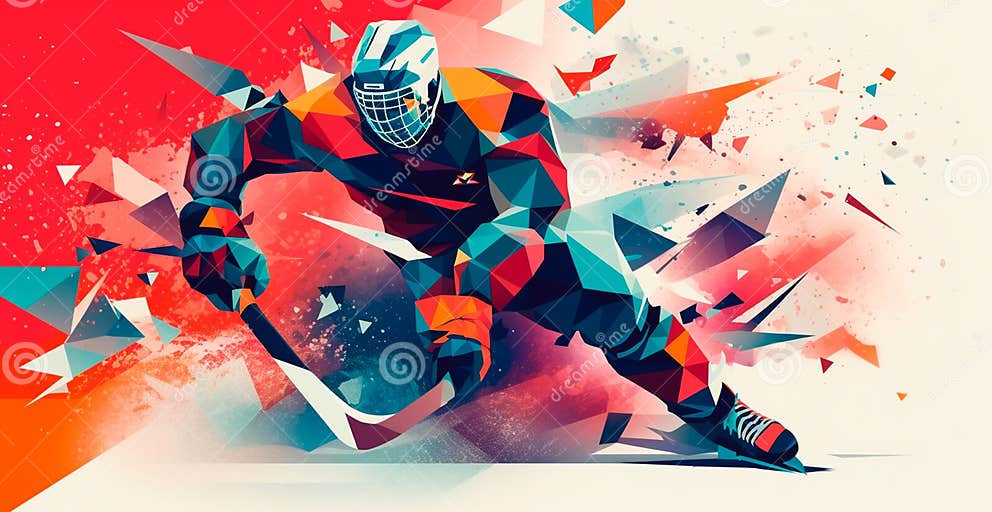 Abstract Panoramic Hockey Background, Patterns, Triangular Mosaics ...