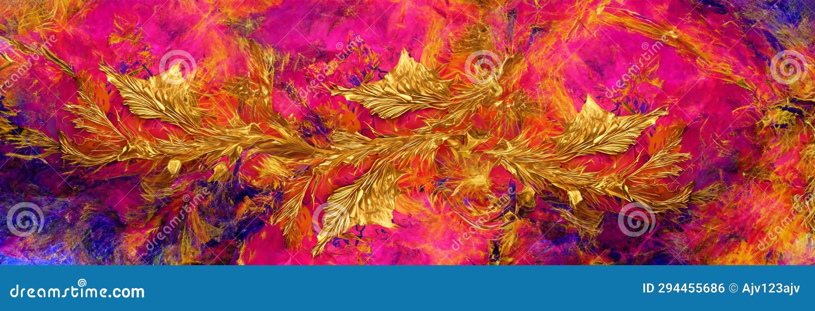 An Abstract Panoramic Image Of A Gold Ring Splash On A Gold Background ...