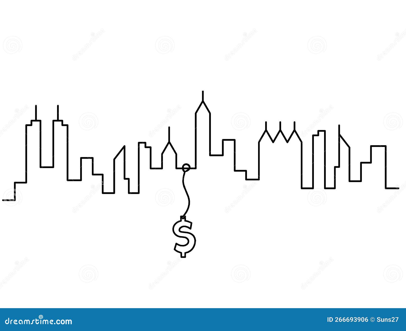 Abstract Panoramic Landscape with Question Mark Stock Illustration ...