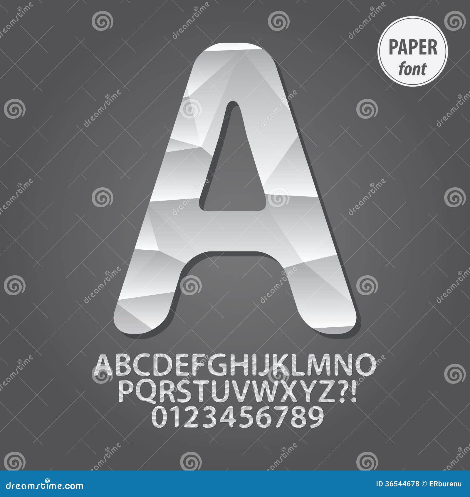 Abstract Paper Alphabet and Digit Vector Stock Vector - Illustration of ...