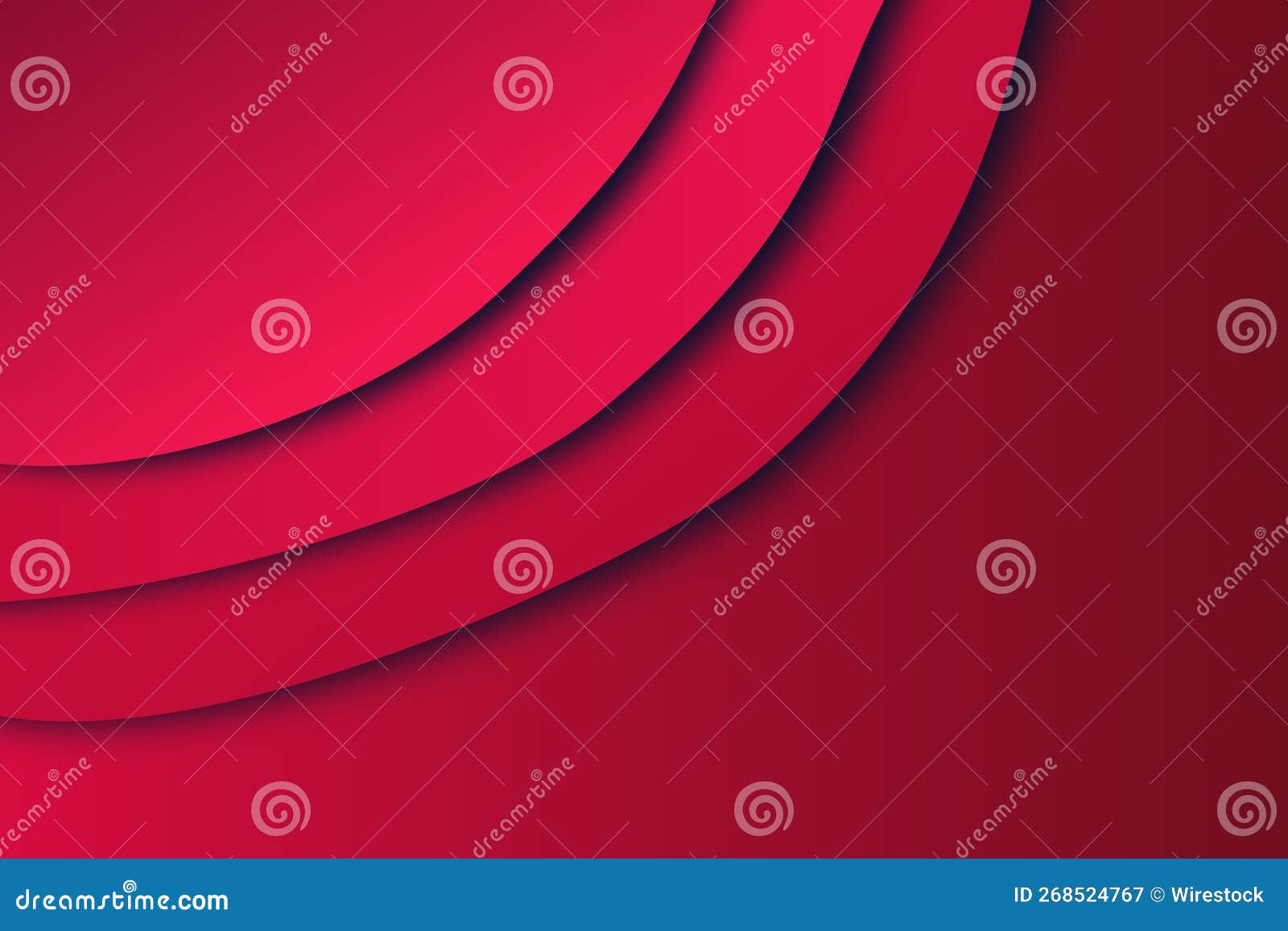 Abstract Paper Cut Background Template with Red Color Variations. Curve ...