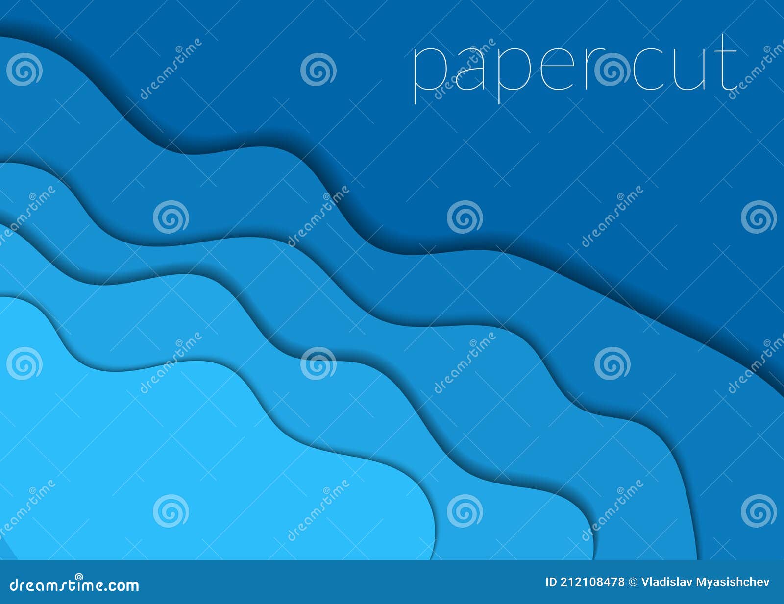 Abstract Paper Cut Blue Background Stock Vector - Illustration of flyer ...