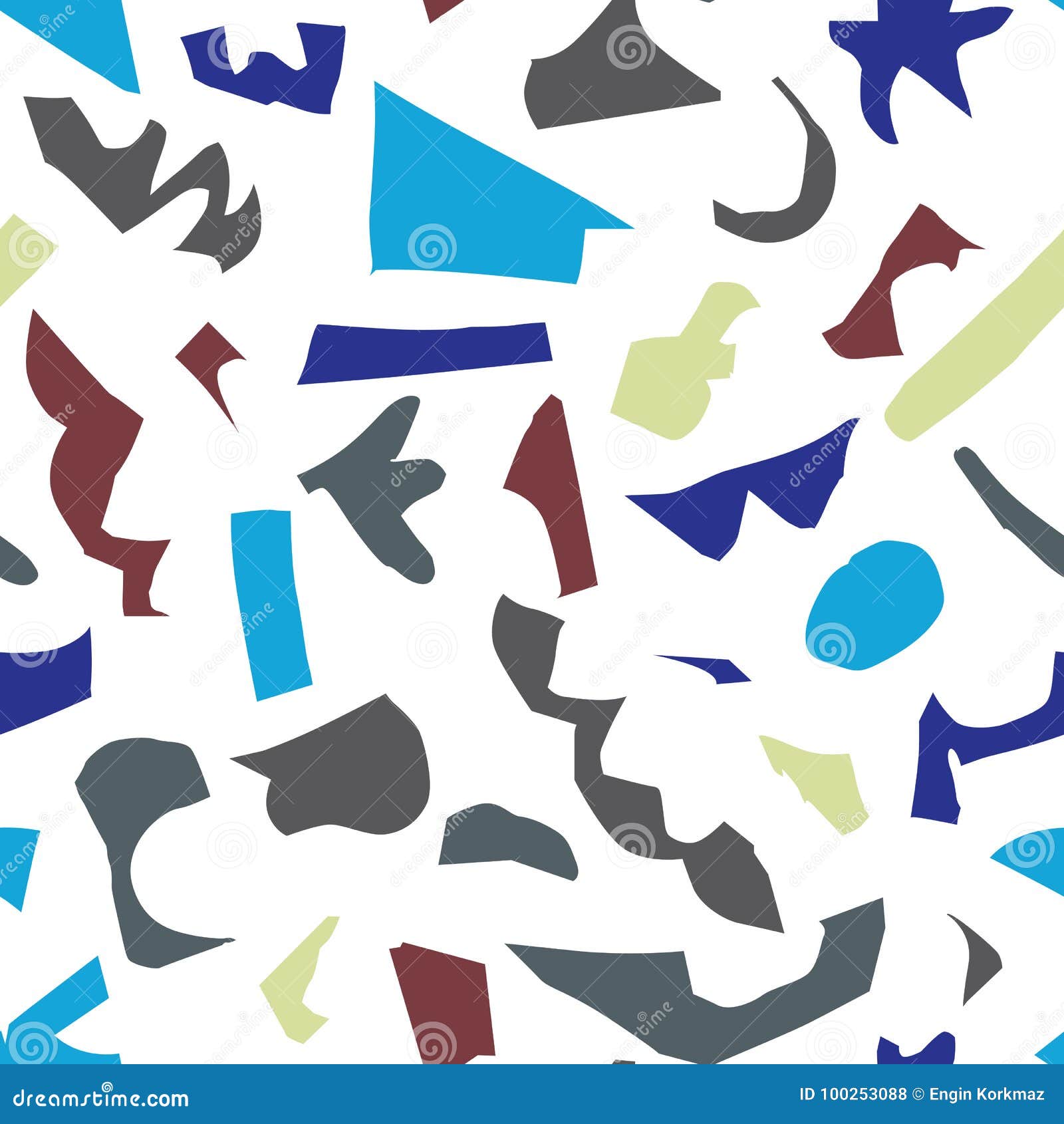 Abstract Paper Cut Shapes Seamless Pattern Stock Vector - Illustration ...