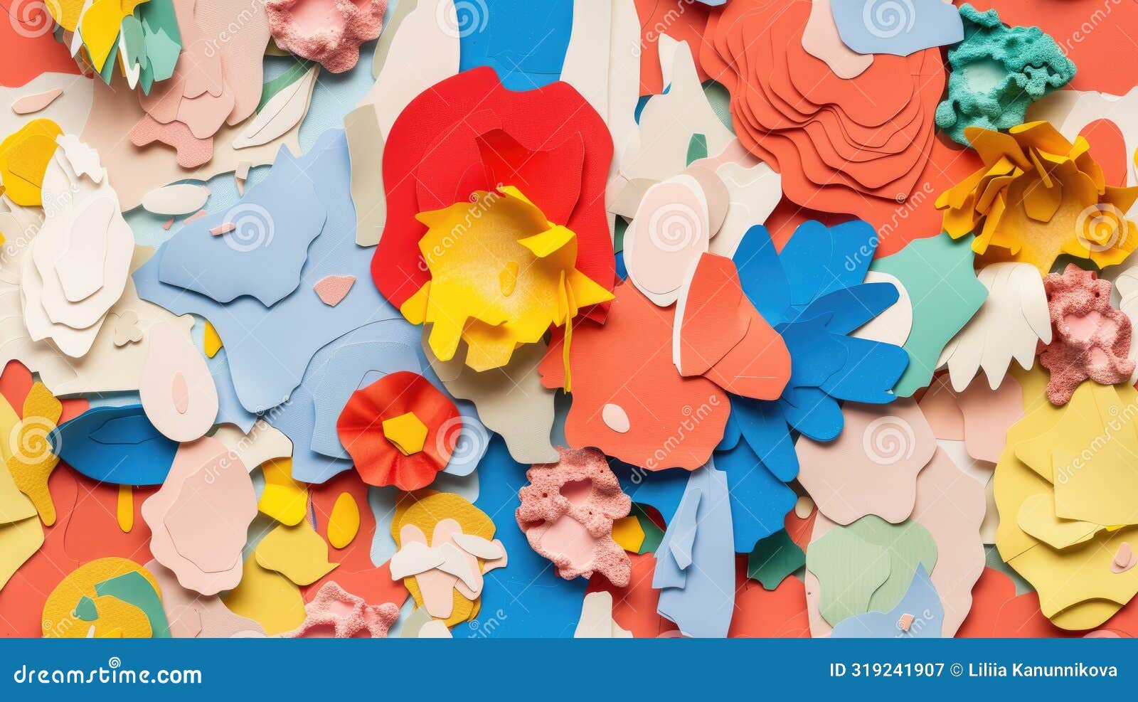 Abstract Paper Cutouts Form a Seamless Pattern Against a Muted Backdrop ...